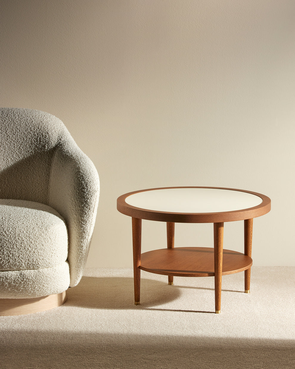 Table Basse Ronde Puzzle Ecru en Chêne | Maison Sarah Lavoine